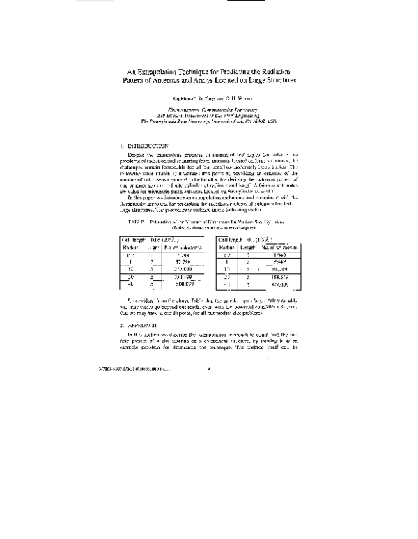 Pdf An Extrapolation Technique For Predicting The Radiation Pattern Of Antennas And Arrays