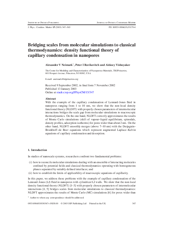 (PDF) Bridging scales from molecular simulations to classical ...