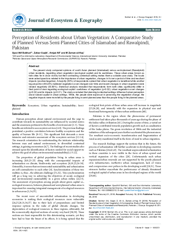 (PDF) Perception of Residents about Urban Vegetation: A Comparative ...