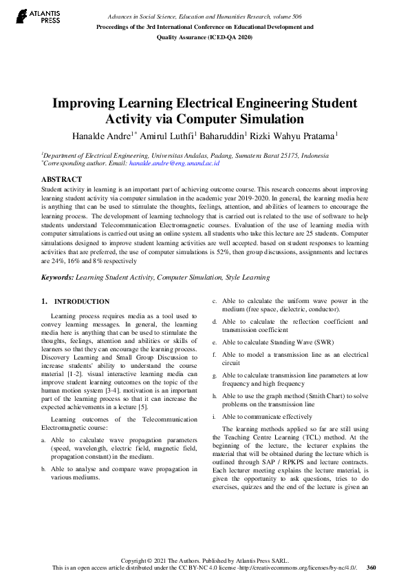 (PDF) Improving Learning Electrical Engineering Student Activity via ...