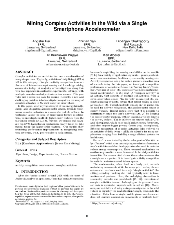 (PDF) Mining complex activities in the wild via a single smartphone accelerometer | tri maulana ...