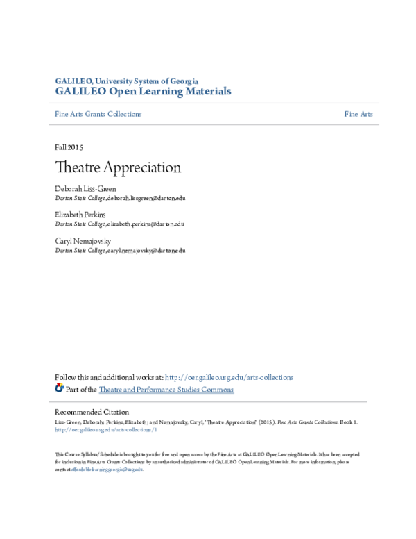 Theatre Appreciation