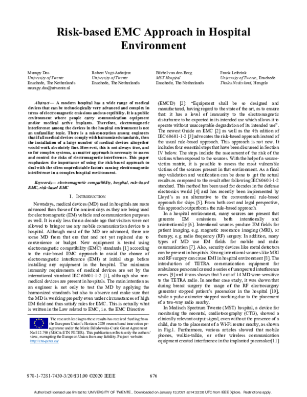 (PDF) Risk-based EMC Approach in Hospital Environment