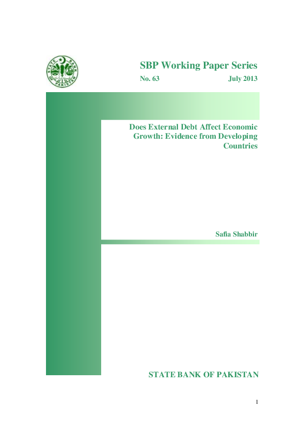 (PDF) SBP Working Paper Series Does External Debt Affect Economic ...