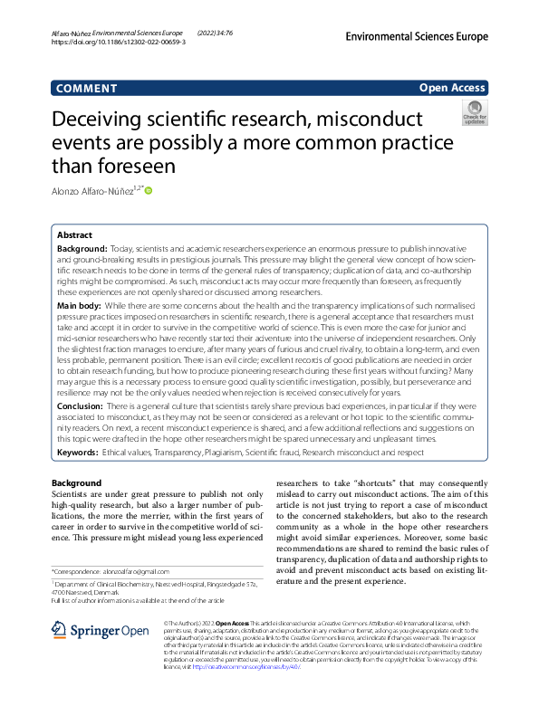 (PDF) Deceiving scientific research, misconduct events are possibly a ...