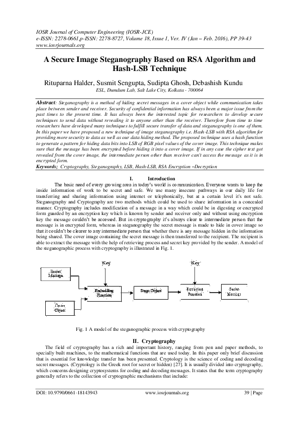 (PDF) A Secure Image Steganography Based on RSA Algorithm and Hash-LSB Technique