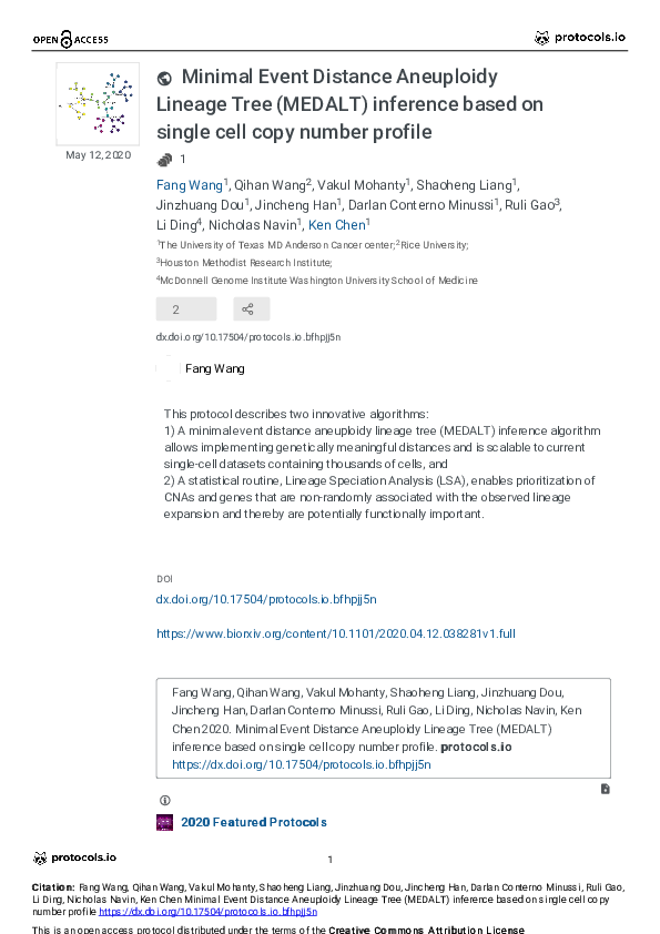 Pdf Minimal Event Distance Aneuploidy Lineage Tree Medalt Inference Based On Single Cell