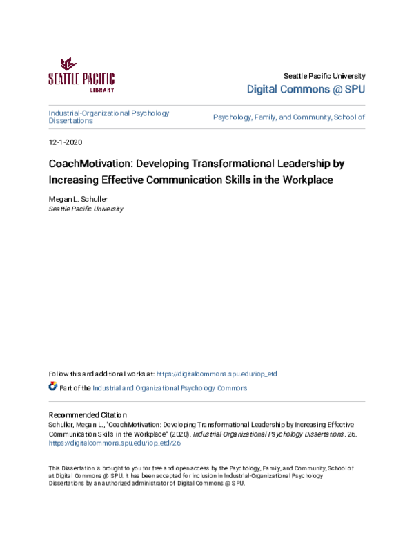 (PDF) CoachMotivation: Developing Transformational Leadership by ...