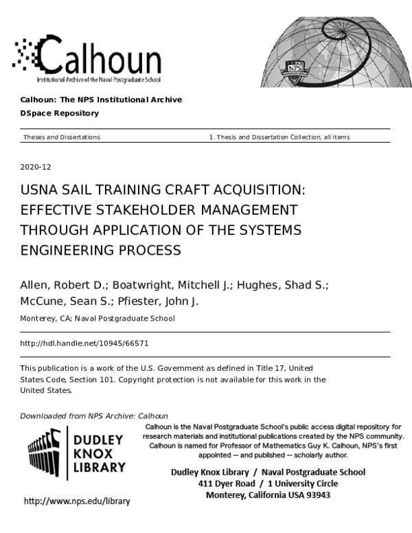 (PDF) Usna Sail Training Craft Acquisition: Effective Stakeholder ...