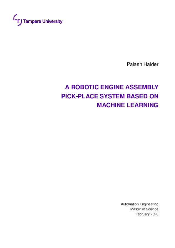 (PDF) A robotic engine assembly pick-place system based on machine learning