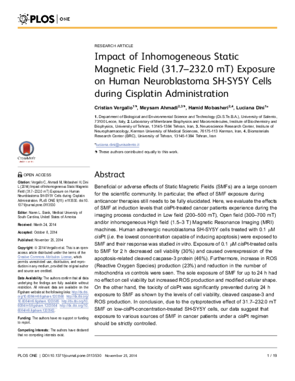(PDF) Impact of inhomogeneous static magnetic field (31.7-232.0 mT ...