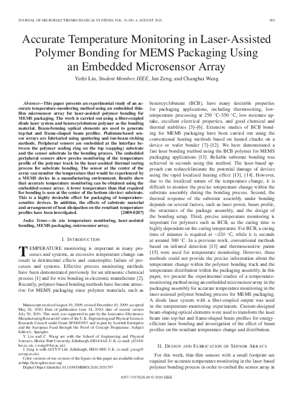 (PDF) Accurate Temperature Monitoring in Laser-Assisted Polymer Bonding ...