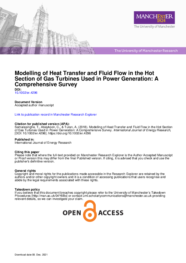 (PDF) Modelling of heat transfer and fluid flow in the hot section of ...