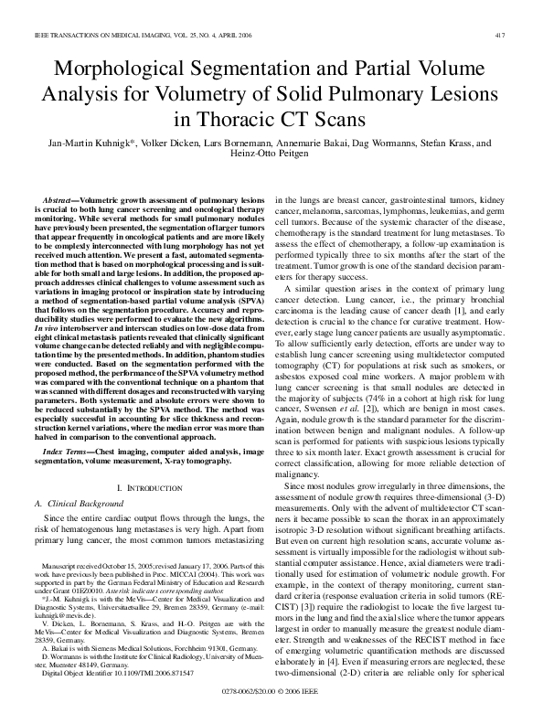 (PDF) Morphological segmentation and partial volume analysis for ...