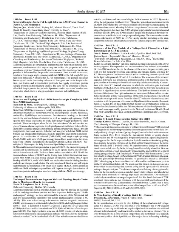 (PDF) Structural Insights for the Full Length Influenza A M2 Proton ...