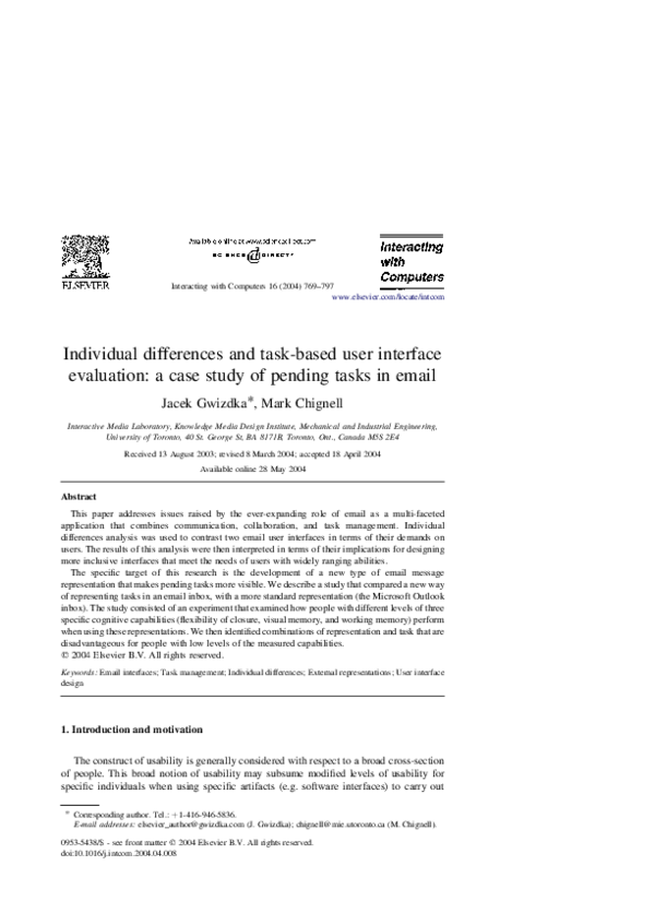 (PDF) Individual differences and task-based user interface evaluation: a case study of pending ...