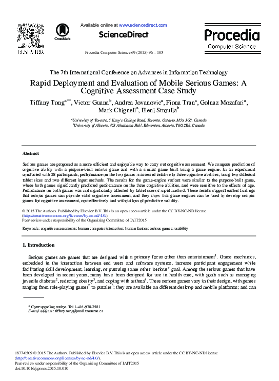 (PDF) Rapid Deployment and Evaluation of Mobile Serious Games: A ...