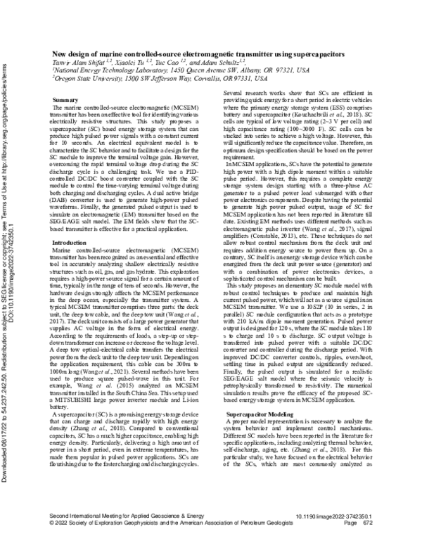 Pdf New Design Of Marine Controlled Source Electromagnetic