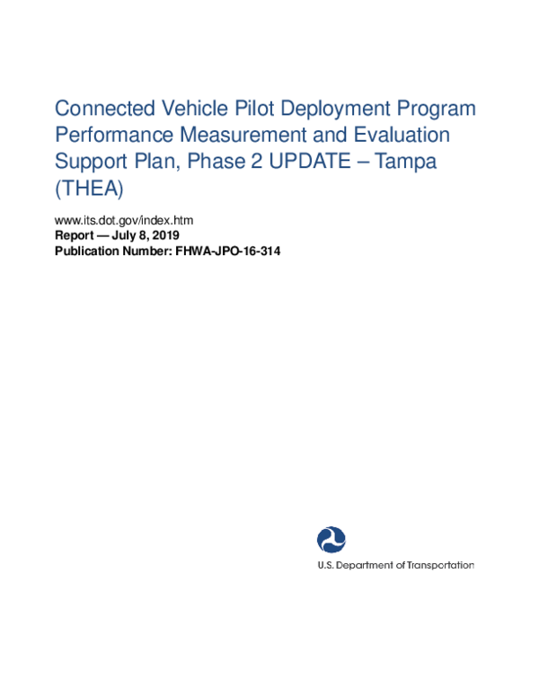 (PDF) Connected Vehicle Pilot Deployment Program, Performance Measurement and Evaluation Support ...
