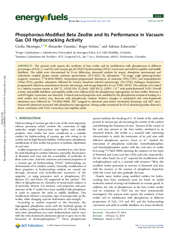 (PDF) Phosphorous-Modified Beta Zeolite and Its Performance in Vacuum ...
