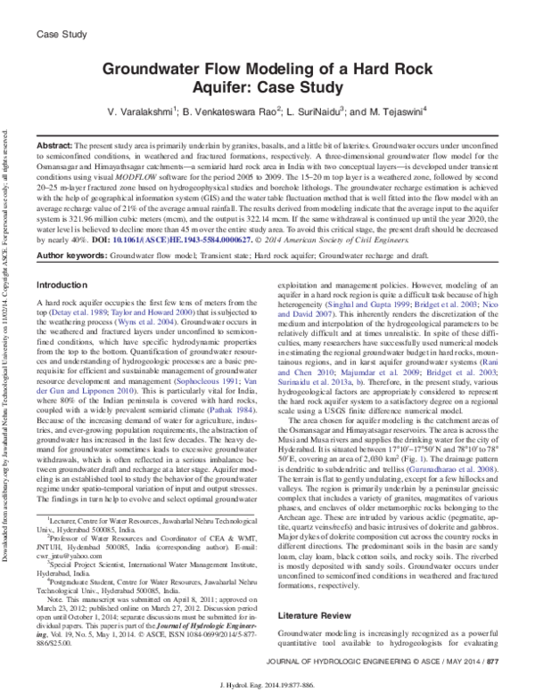 (PDF) Groundwater Flow Modeling of a Hard Rock Aquifer: Case Study