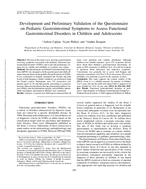 (PDF) Development and Preliminary Validation of the Questionnaire on ...