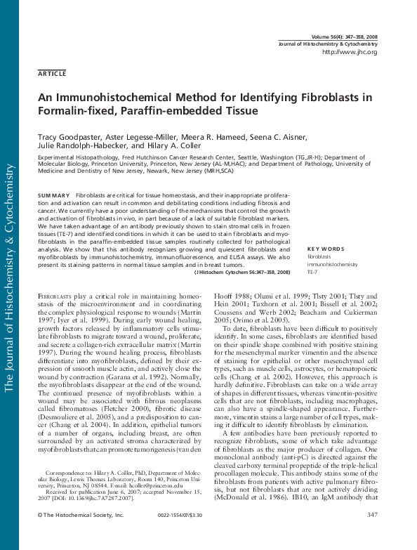 (PDF) An Immunohistochemical Method for Identifying Fibroblasts in ...