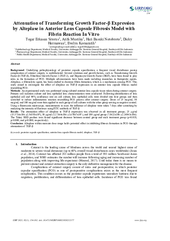 (PDF) Attenuation of Transforming Growth Factor-? Expression by ...