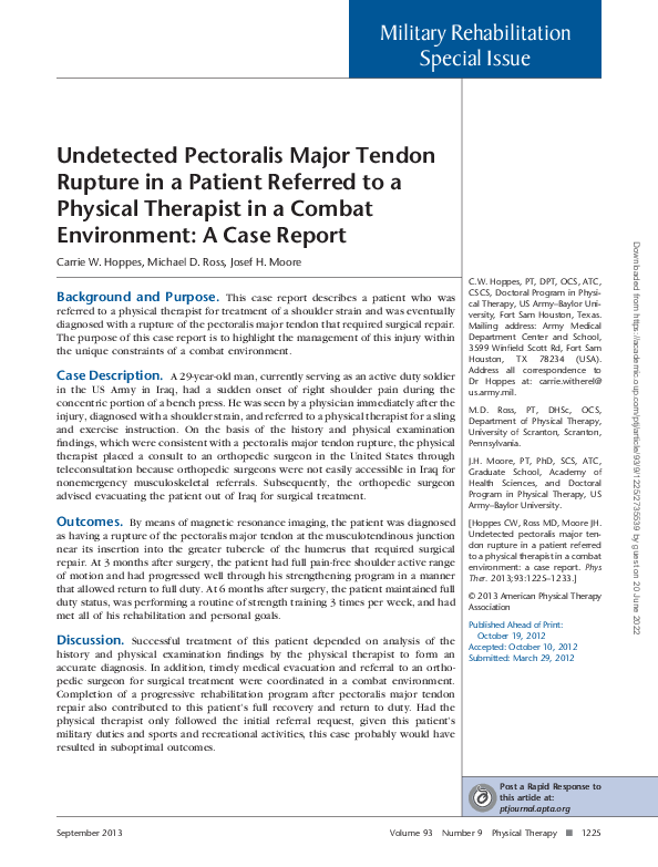 (PDF) Undetected Pectoralis Major Tendon Rupture in a Patient Referred ...