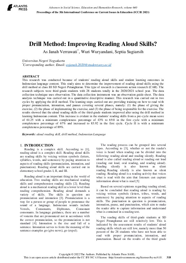 (PDF) Drill Method: Improving Reading Aloud Skills?