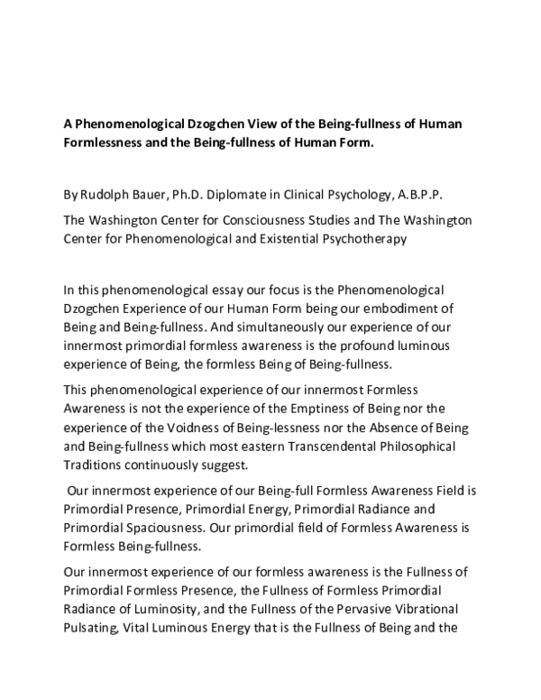 (PDF) A Phenomenological Dzogchen View of the Being-fullness of Human ...