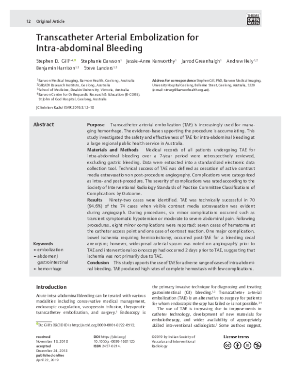 (PDF) Transcatheter Arterial Embolization for Intractable Epistaxis ...