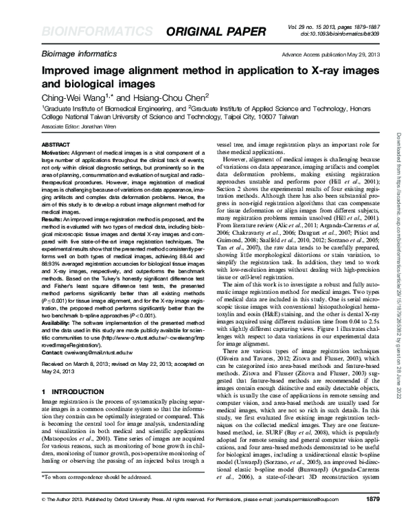 (PDF) Improved image alignment method in application to X-ray images ...