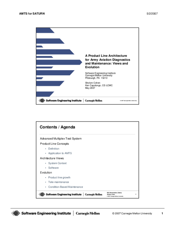 Pdf A Product Line Architecture For Army Aviation Diagnostics And