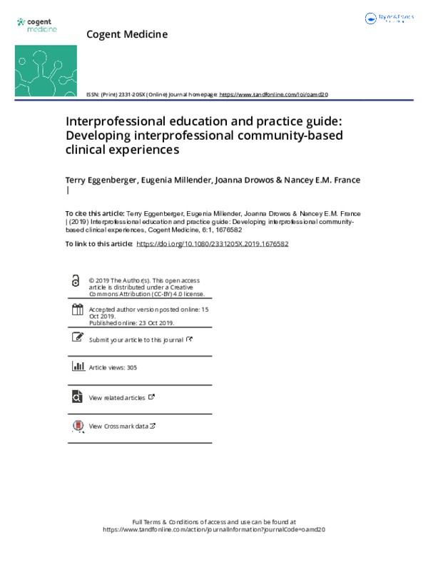 (PDF) Interprofessional Education and Practice Guide No. 2: Developing and implementing a center ...