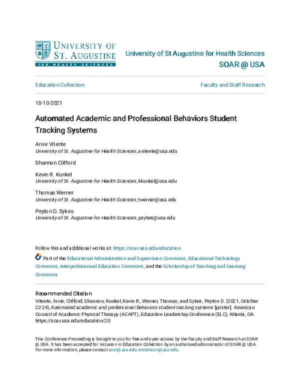 (PDF) Automated Academic and Professional Behaviors Student Tracking ...