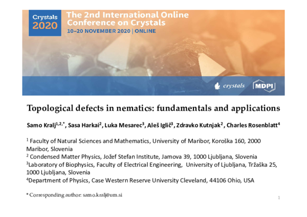 (PDF) Topological defects in nematics: fundamentals and applications