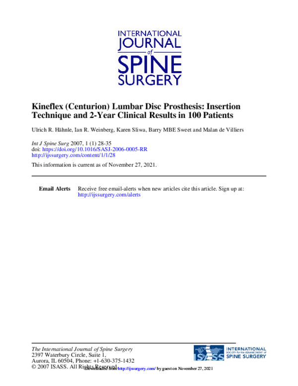 (PDF) Technique and 2-Year Clinical Results in 100 Patients Kineflex ...