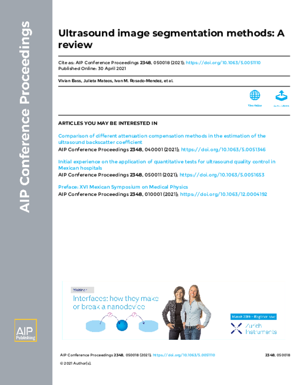 (PDF) Ultrasound image segmentation methods: A review
