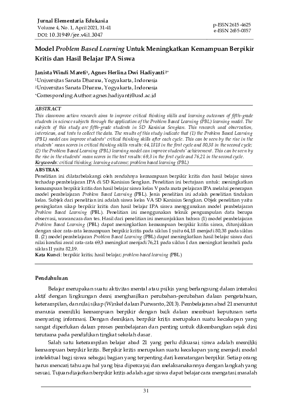 (PDF) Model Problem Based Learning Untuk Meningkatkan Kemampuan ...