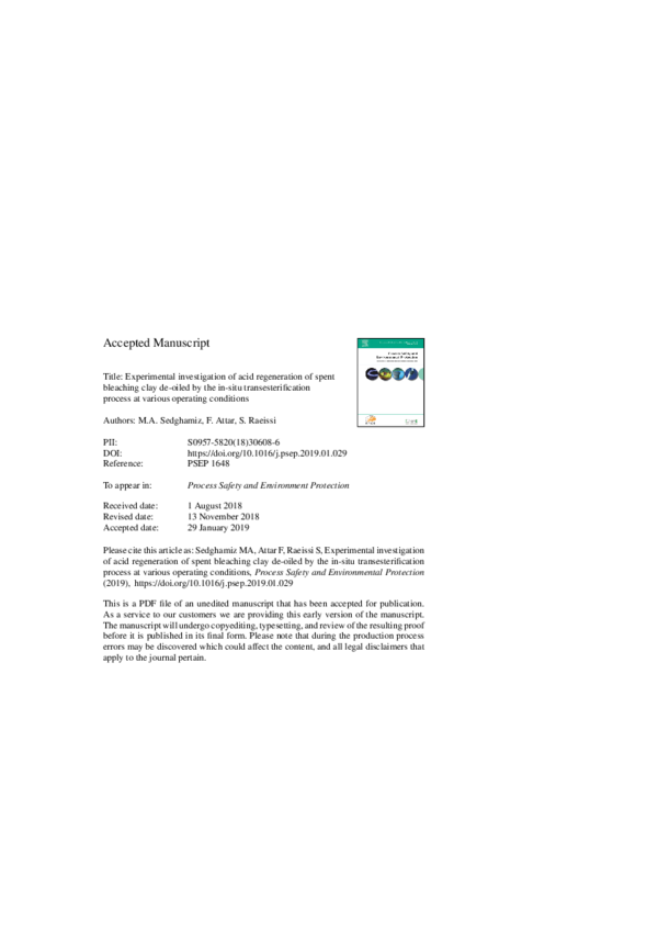(PDF) Experimental investigation of acid regeneration of spent ...