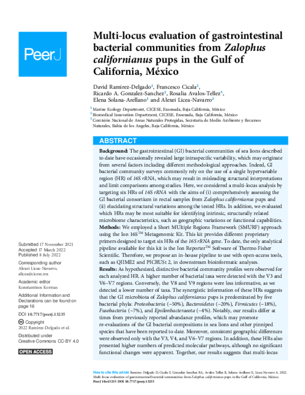 (PDF) Multi-locus evaluation of gastrointestinal bacterial communities ...