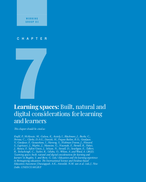 (PDF) Learning spaces: built, natural and digital considerations for learning and learners