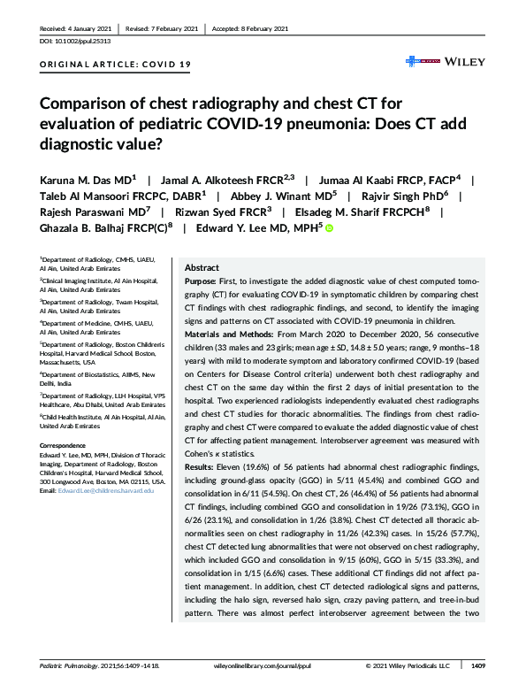 (PDF) Comparison of chest radiography and chest CT for evaluation of ...
