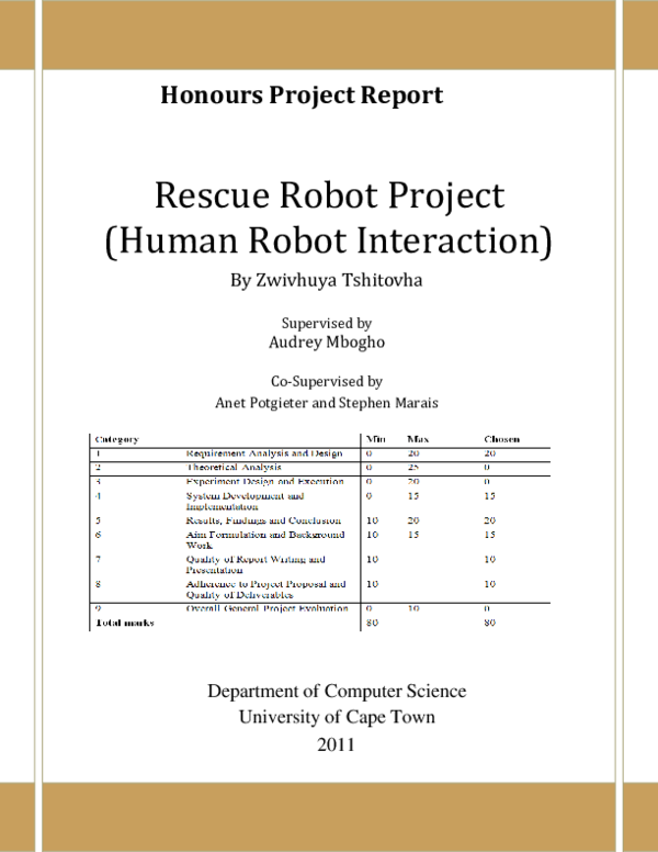 (PDF) Rescue Robot Project (Human Robot Interaction)