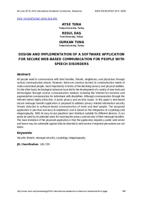 Pdf Design And Implementation Of A Software Application For Secure Web Based Communication For