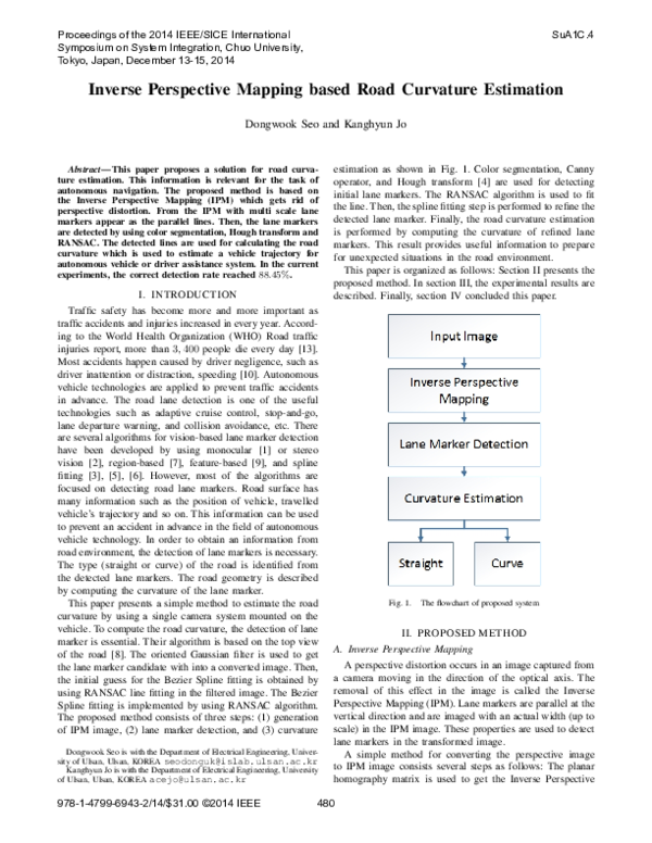 (PDF) Inverse Perspective Mapping based road curvature estimation