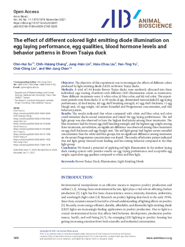 (PDF) The effect of different colored light emitting diode illumination ...