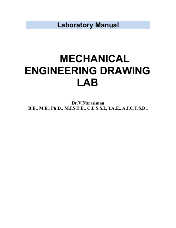 (DOC) MACHINE DRAWING Lab Manual
