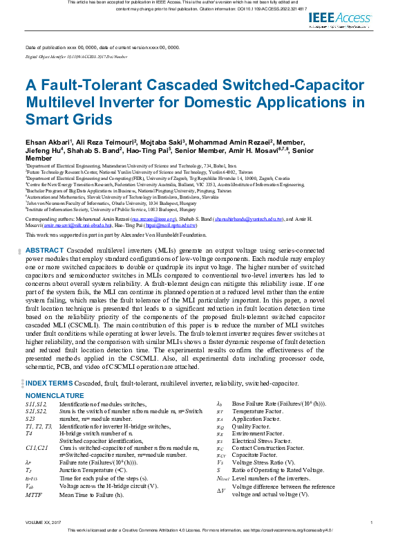 (PDF) A Fault-Tolerant Cascaded Switched-Capacitor Multilevel Inverter for Domestic Applications ...